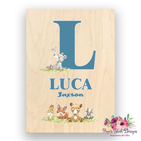 Timber Initial Print Meadow Friends Paper Shed Designs