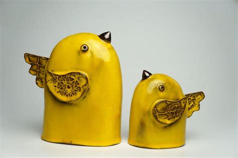 Urszula Despet Sculpture Yellow Birds 17 5 Cm Ceramic Catawiki
