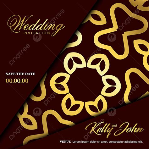 Wedding Ceremony Card With Elegent Design And Typography Vector