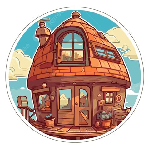 만화 일러스트 집 스티커 벡터 애틱 상표 만화 Png 일러스트 및 벡터 에 대한 무료 다운로드 Pngtree