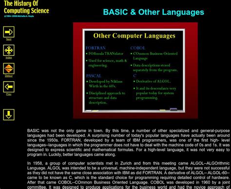 History Of Computing Science Basic And Other Languages Article For 9th