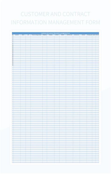Free Contract Information Templates For Google Sheets And Microsoft Excel Slidesdocs