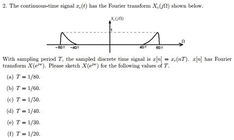 Solved The Continuous Time Signal Xct Has The Fourier