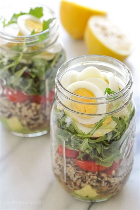 Protein Egg And Quinoa Salad Jars Recipe Salad In A Jar Meals In A