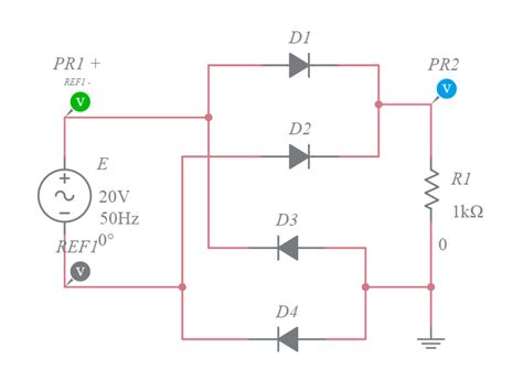 Graetz Bridge Full Wave Rectifier 1 Multisim Live