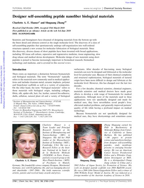 Pdf Cheminform Abstract Designer Self Assembling Peptide Nanofiber