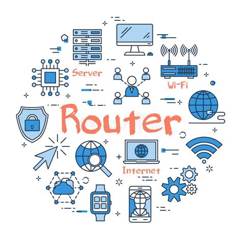 Blue Round Router Concept Stock Vector Illustration Of Router 102989396