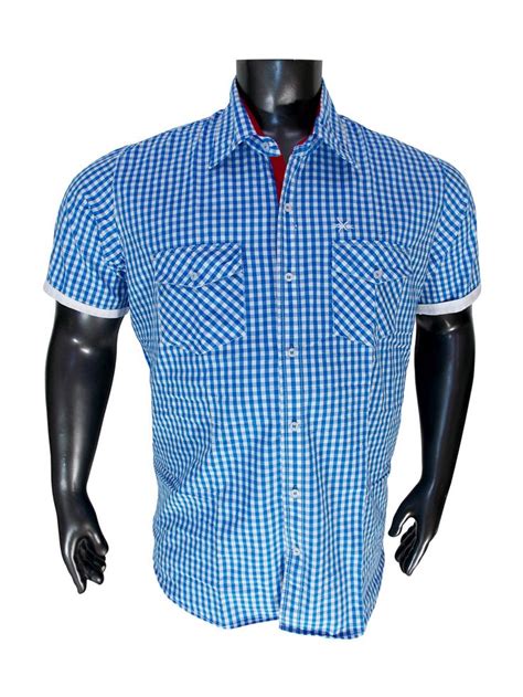 Plus Size Causal Blue Cotton Shirt Fashionable Plus Size Clothing