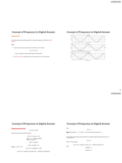Ho1 Frequency Properties Of Discrete Sinusoids And Periodicity