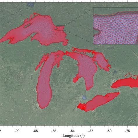 Unstructured Triangular Grids Red Lines Used To Represent The Great Download Scientific