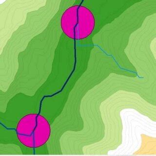 Buffer Zones With A Radius Of 200 M At The End Points Of River Sources