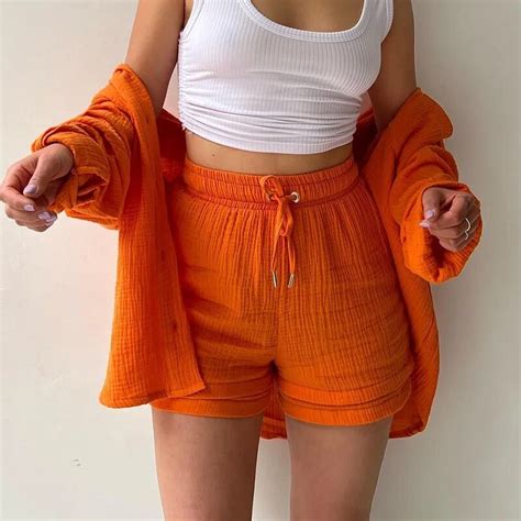 Badu Bg Летен дамски костюм Къси комплекти Тоалети Муселин Костюм за жени 2024 г Дамско облекло