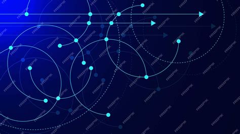 Premium Vector Glowing Dots And Lines With Arrow For Big Data Visualization And Communication