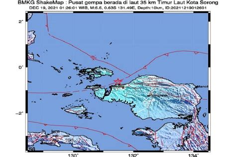 Gempa Magnitudo 55 Guncang Sorong Papua Bmkg Hati Hati Gempa Susulan