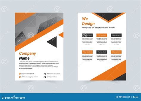 Simple Company Introduction A4 Leaflet Stock Vector Illustration Of