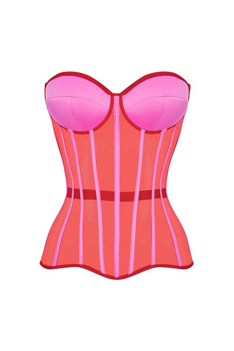 Red Corset With Pink Reliefs Statnaia