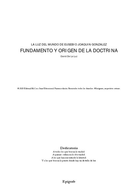 La Luz Del Mundo De Eusebio Joaquin Gonzalez Pdf Restauracionismo