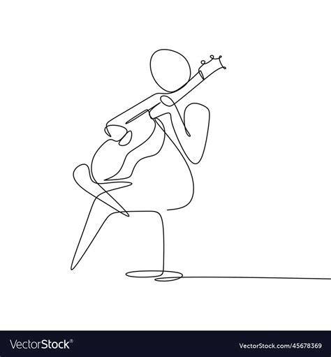 Person Sing A Song With Acoustic Classical Guitar Vector Image