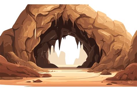 Premium Vector Cave Flat Vector Art Illustration Retro Vintage Poster