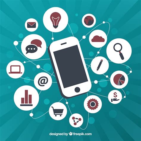 Free Vector Mobile Phone Infographic With Icons