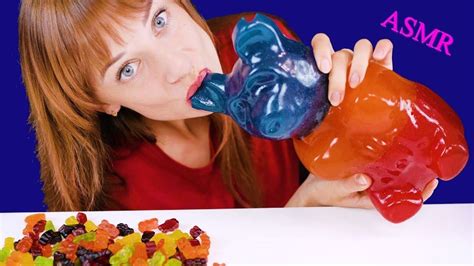 Asmr Worlds Largest Gummy Bear Vs Assorted Gummy Asmr No Talking