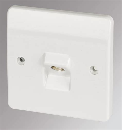 MK Logic Plus Gang Coaxial TV FM Socket White Screwfix