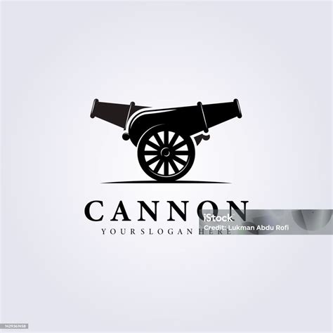 이중 대포 고대 아이콘 빈티지 벡터 일러스트 레이 션 디자인 실루엣 무기 Carnival에 대한 스톡 벡터 아트 및 기타 이미지