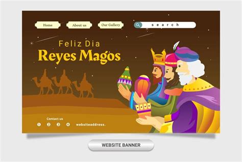 Premium Vector Website Template With The Theme Of Three Kings Bringing Ts To Welcome The