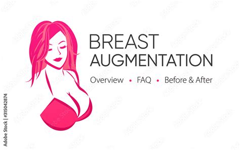 Breast Augmentation Logo With Image Title And Tagline Flyer Mockup Nude Girl With Big Boobs