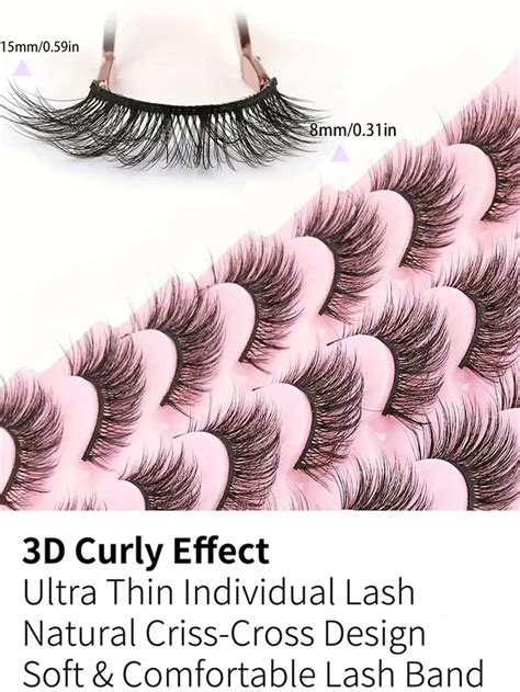 14 Pairs False Eyelashes 14mm 3d Faux Mink Lashes Natural Look Fluffy