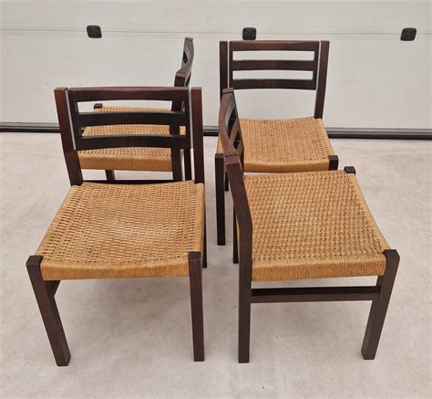 Vier Eetkamerstoelen Merk Fristho Met Papercord DasGaaf Vintage