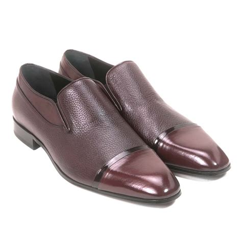 Golden Pass Mens Burgundy Double Gore Leather Sole Slip On