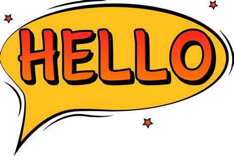 Hello Comic Burst With Red And Orange Colors Text Bubbles For Cartoon