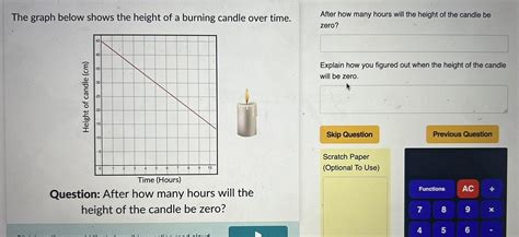 [ANSWERED] The graph below shows the height of a burning candle over - Kunduz