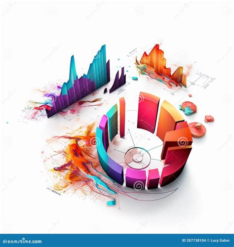 Data Visualization Charts Diagrams Vibrantly Illustration With White
