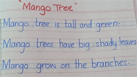 Mango Tree Essay Writing Write About 10 Lines Mango Tree
