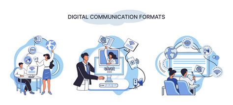 Digital Communication Formats Metaphor Content Vector Image