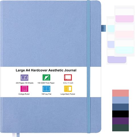 Amazon Com EMSHOI Large A College Ruled Notebook Pages X Hardcover Lined Journal