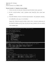 Database Security And Backup Practice In Comsci Course Hero