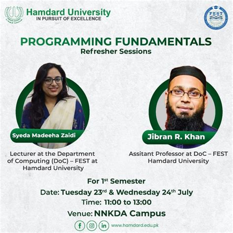 Hamdard University On Linkedin Programmingfundamentals