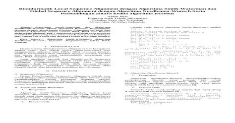 bioinformatik local sequence alignment dengan algoritma