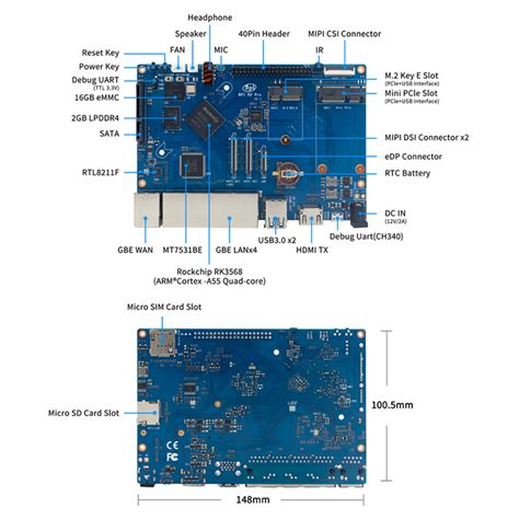 香蕉派 Bpi R2 Pro开源路由器开发板采用瑞芯微rockchip Rk3568芯片方案设计 香蕉派banana Pi开源硬件社区