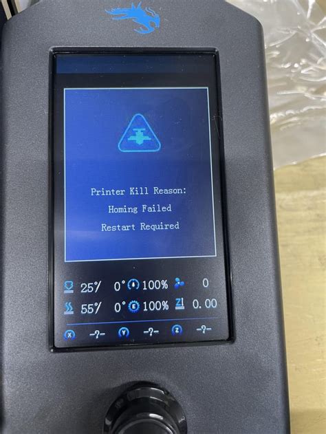 help printer kill reason homing failed restart required r ender3v2