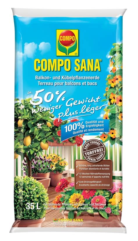 Compo Sana Die Leichte Balkon- und Kübelpflanzen torffrei, 35 l ...