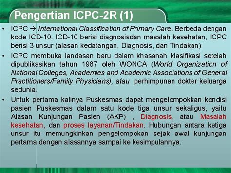 International Classification Of Primary Care Icpc Pertemuan