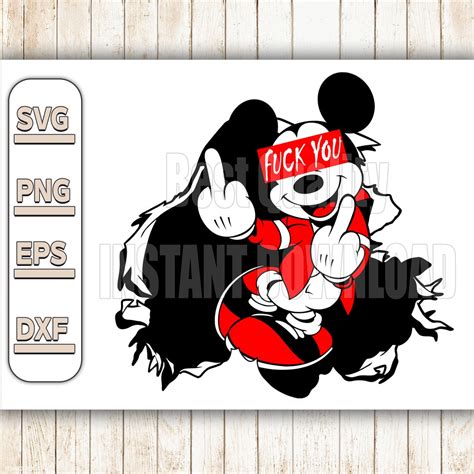 Middle Finger Mickey Digital Download Svg Files Png Files Jpeg Files