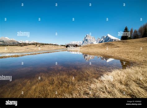 Alpe Di Siusi Seiser Alm Dolomites South Tyrol Italy Reflections On
