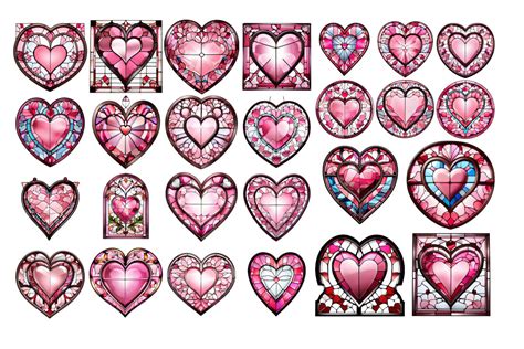 Valentines Day Stained Glass Heart Pngs Graphic By Beyond The Bird