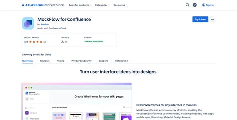 altassian confluence integration mockflow