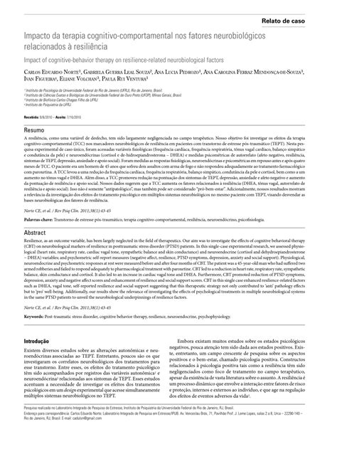 Pdf Impact Of Cognitive Behavior Therapy On Resilience Related